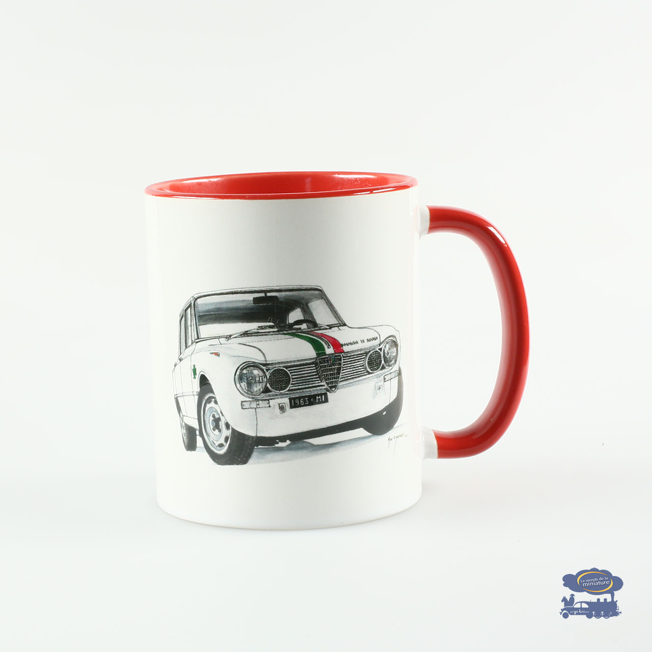 Alfa Romeo Giulia, Mug Blanc / Rouge - AKILON