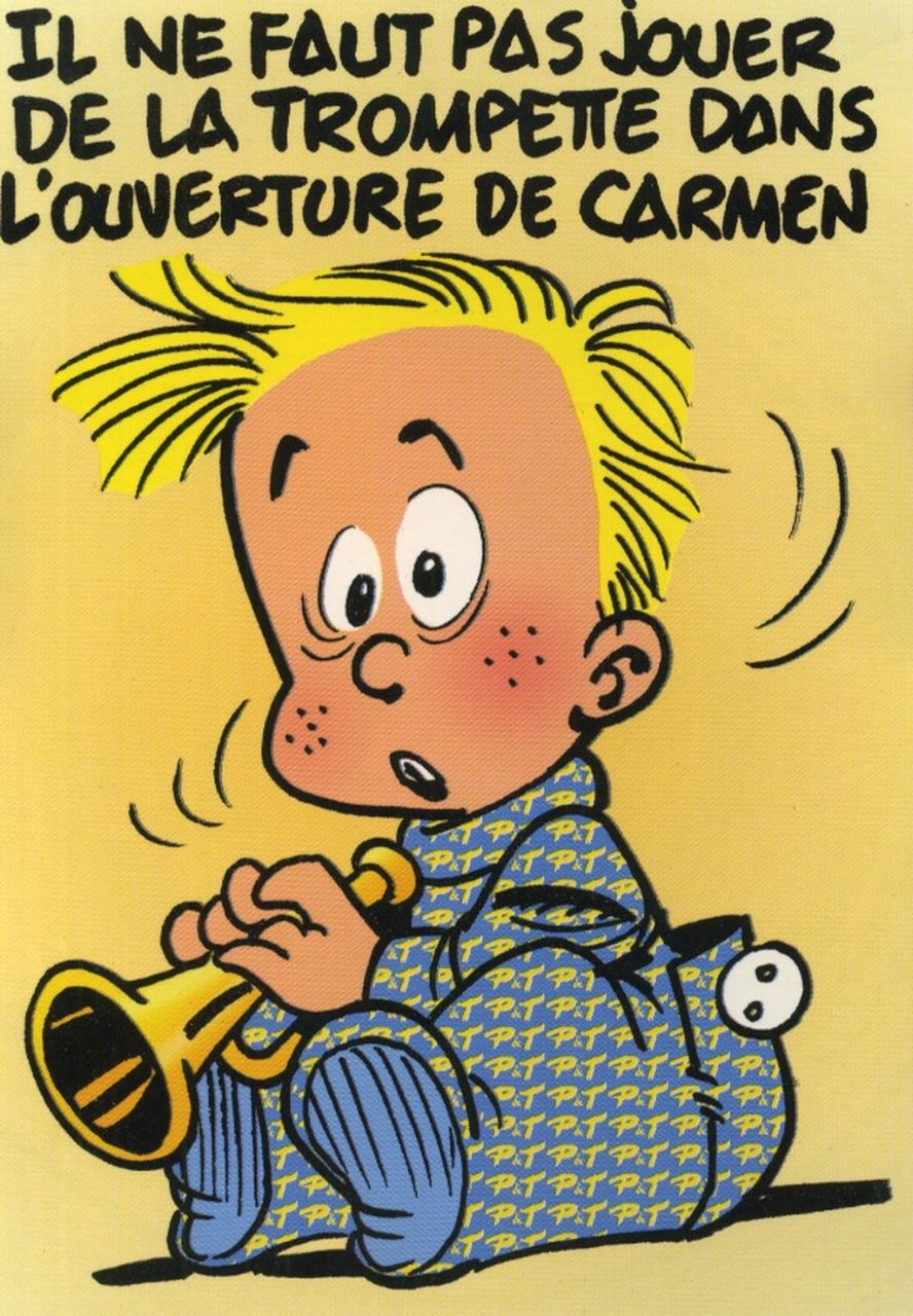 Bd de BB, Didgé, Carte postale, Il ne faut pas jouer de la trompete dans l'ouverture de Carmen ...