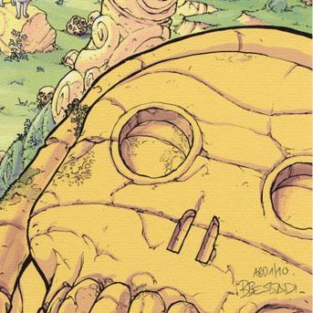 Bessadi, Zorn et Dirna, Affiche offset signée, Le cimetière de statues ...