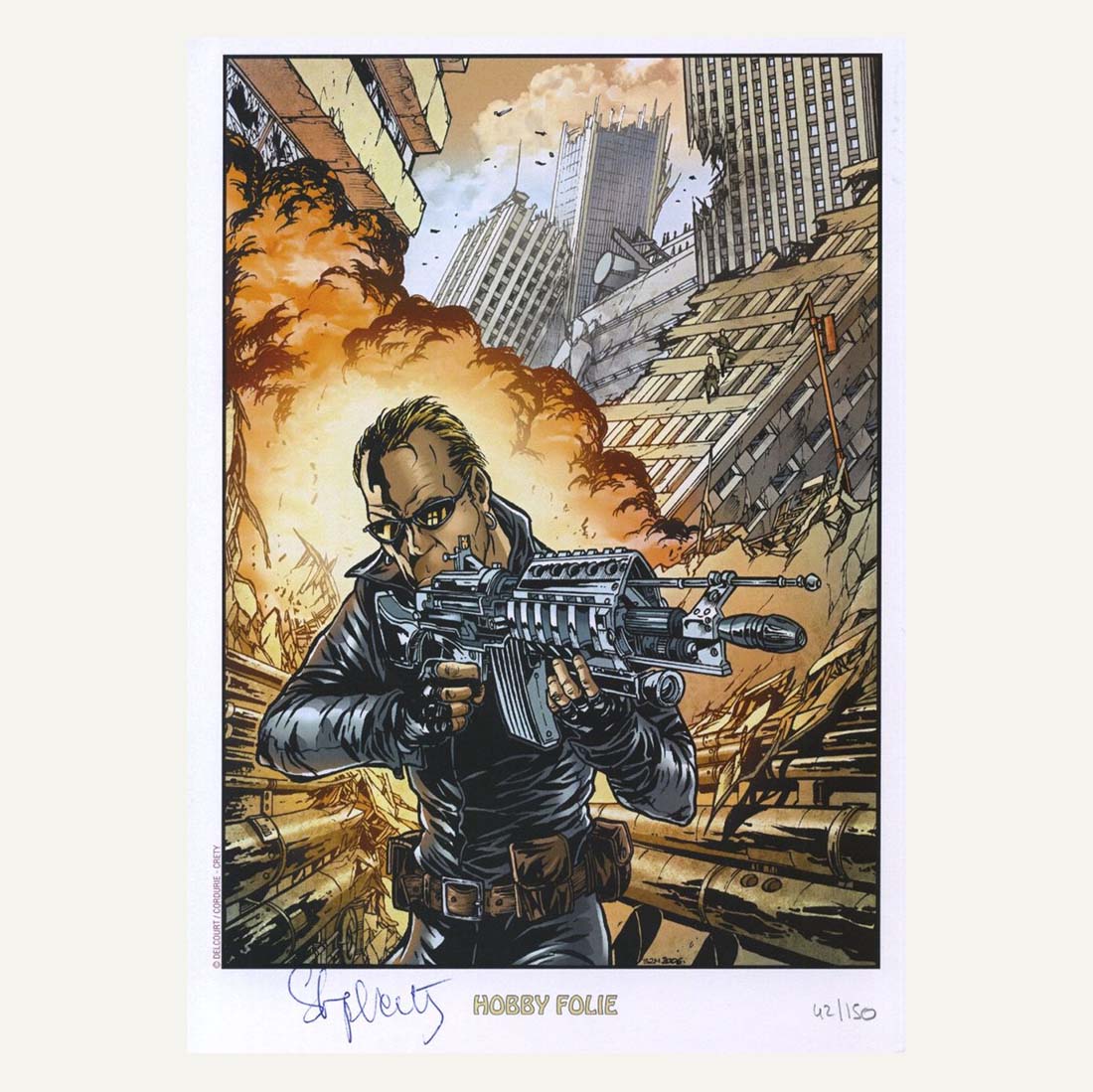 Créty, Acriboréa, Ex-libris offset signé, Explosion - AKILON