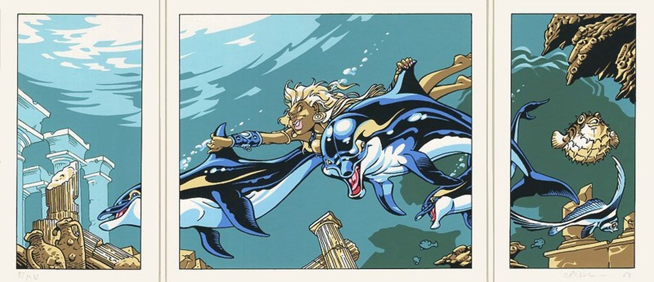 Crisse, Atalante, Triptyque Sérigraphié Horizon BD, Sous l'eau - AKILON