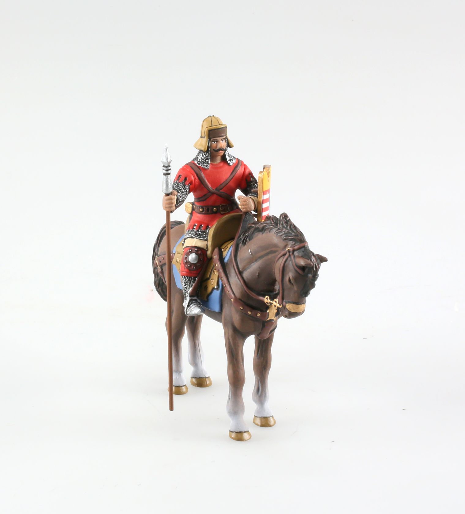 Figurine en métal du Moyen-âge, Cavalier Hongrois, 13è siècle, 1/32 - AKILON