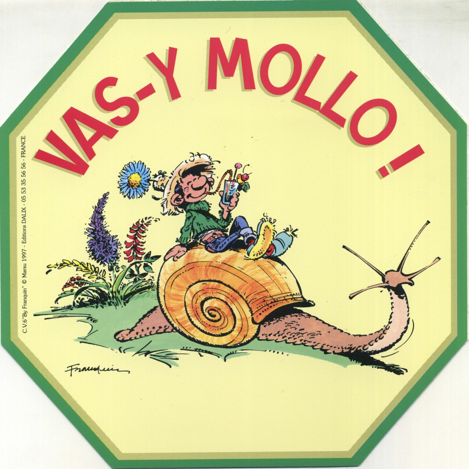 Gaston Lagaffe, Autocollant, Vas-y mollo ! - AKILON