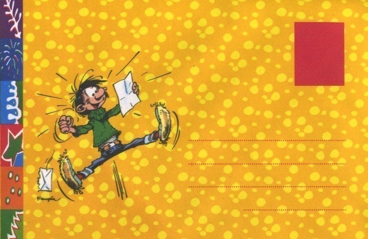 Gaston Lagaffe, Carte postale, Meilleurs Voeux ! Allez, du punch pour ...