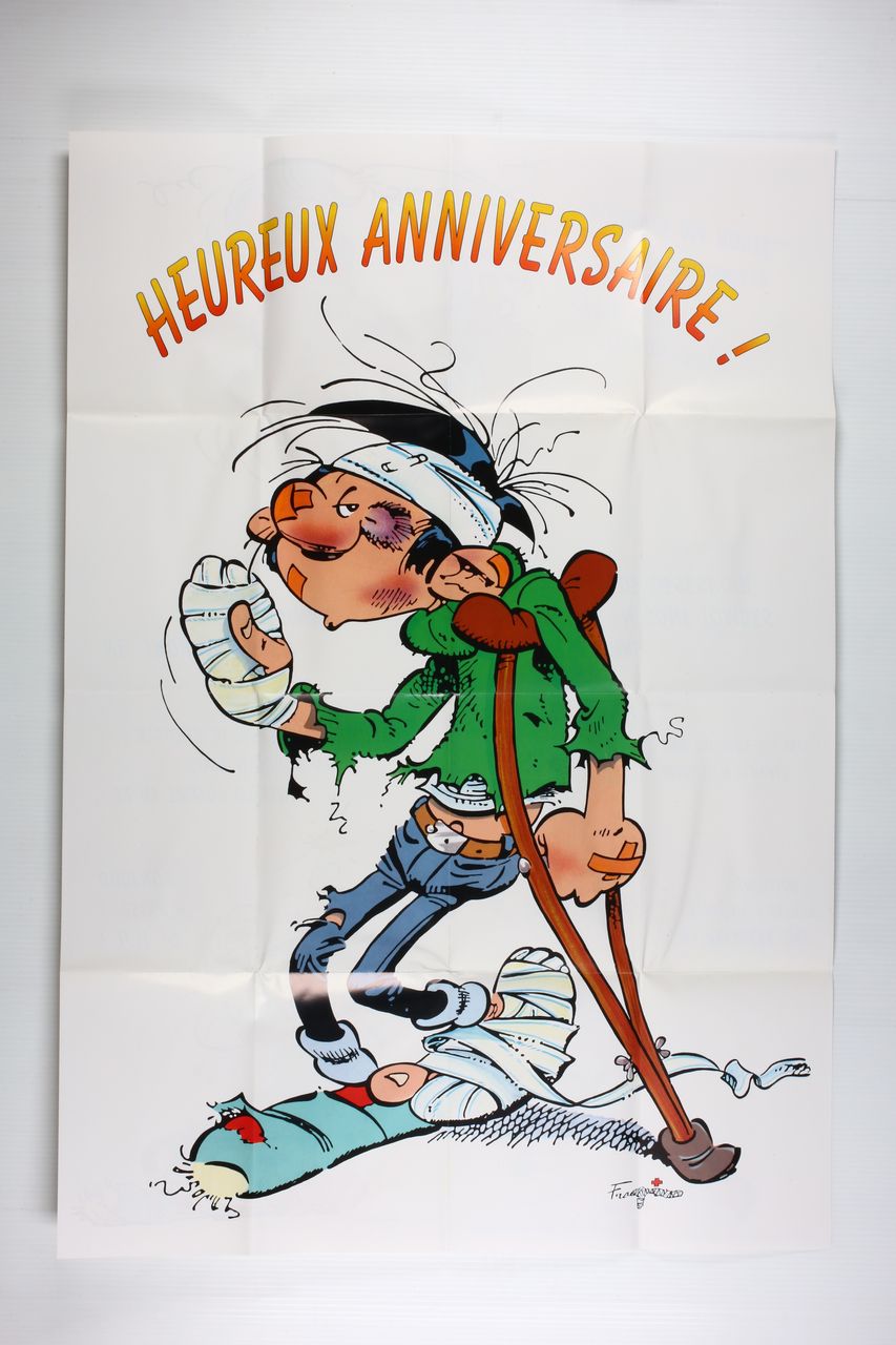 Gaston Lagaffe, Carte-Poster Anniversaire - J'ai cherché quelque chose ...
