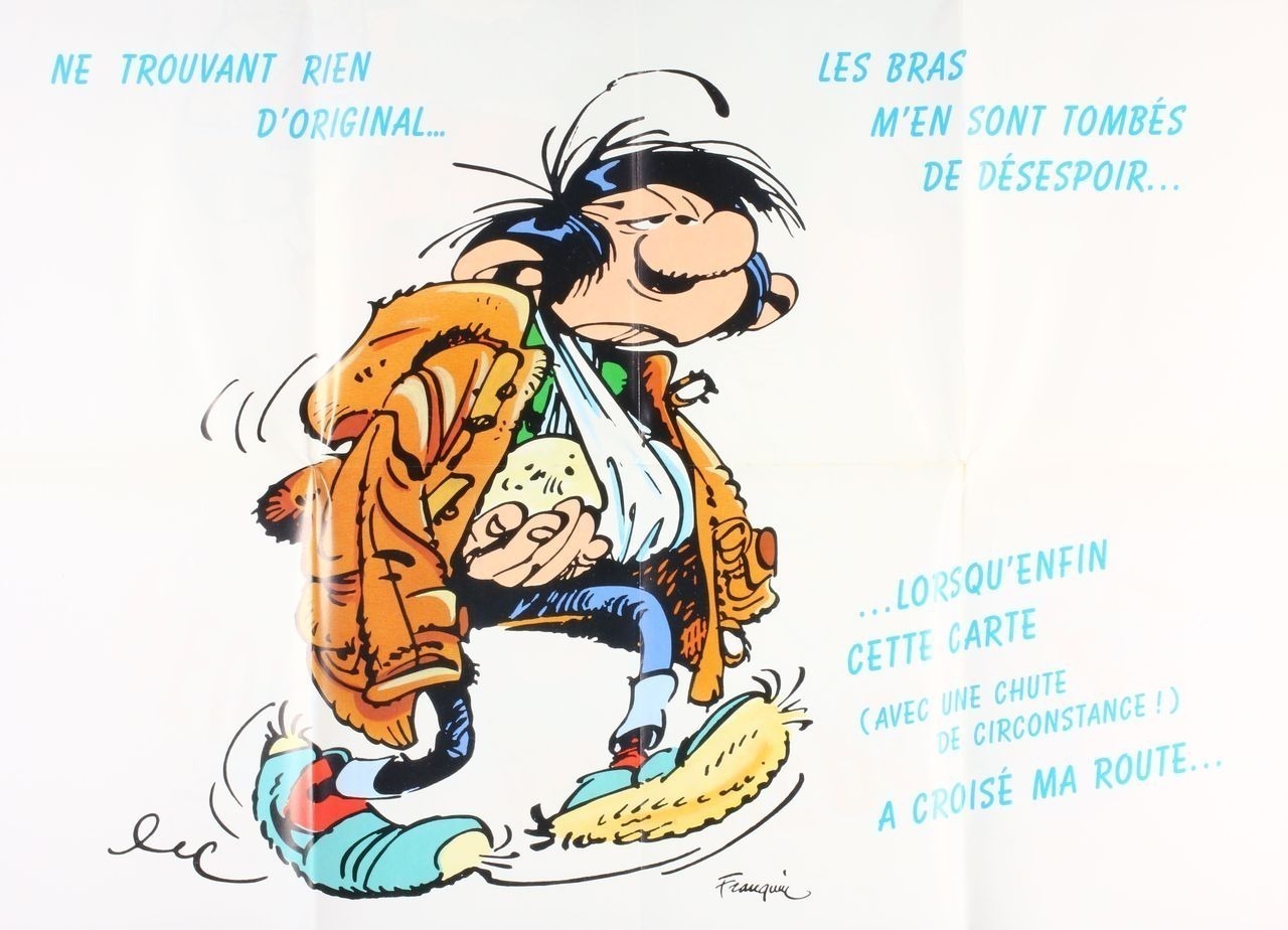 Gaston Lagaffe, Carte-Poster Anniversaire - J'ai cherché quelque chose ...