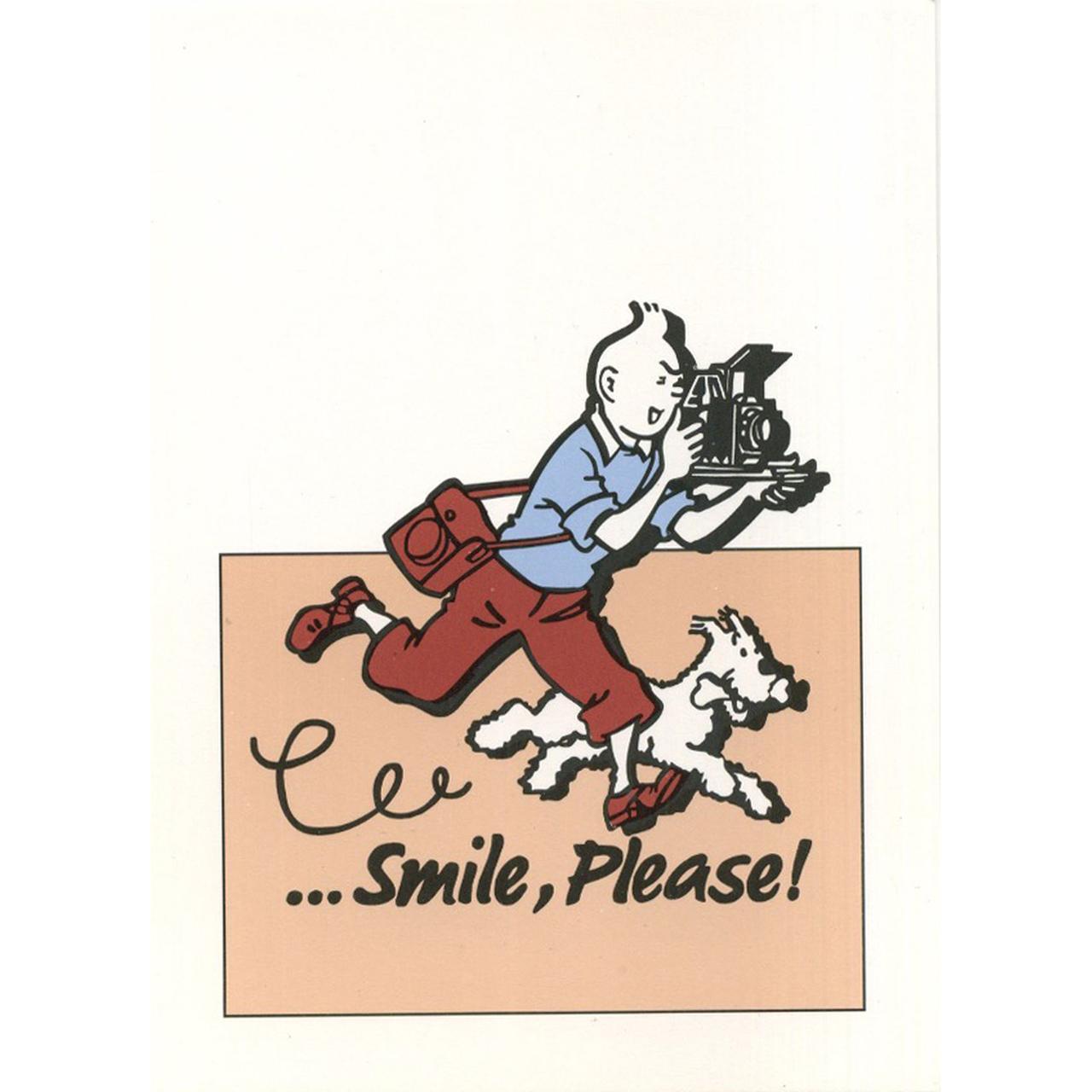 Tintin Carte postale ...Smile, please ! - Rose (verticale) - AKILON