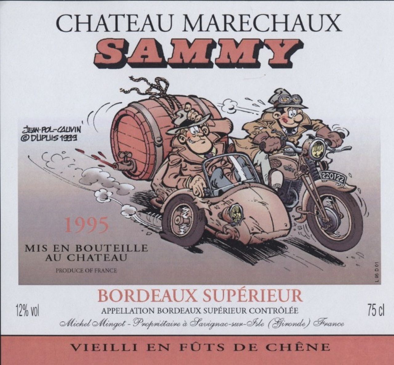 Jean-Pol, Jack et Sammy, Etiquette de vin, Château Marechaux 1995 - AKILON
