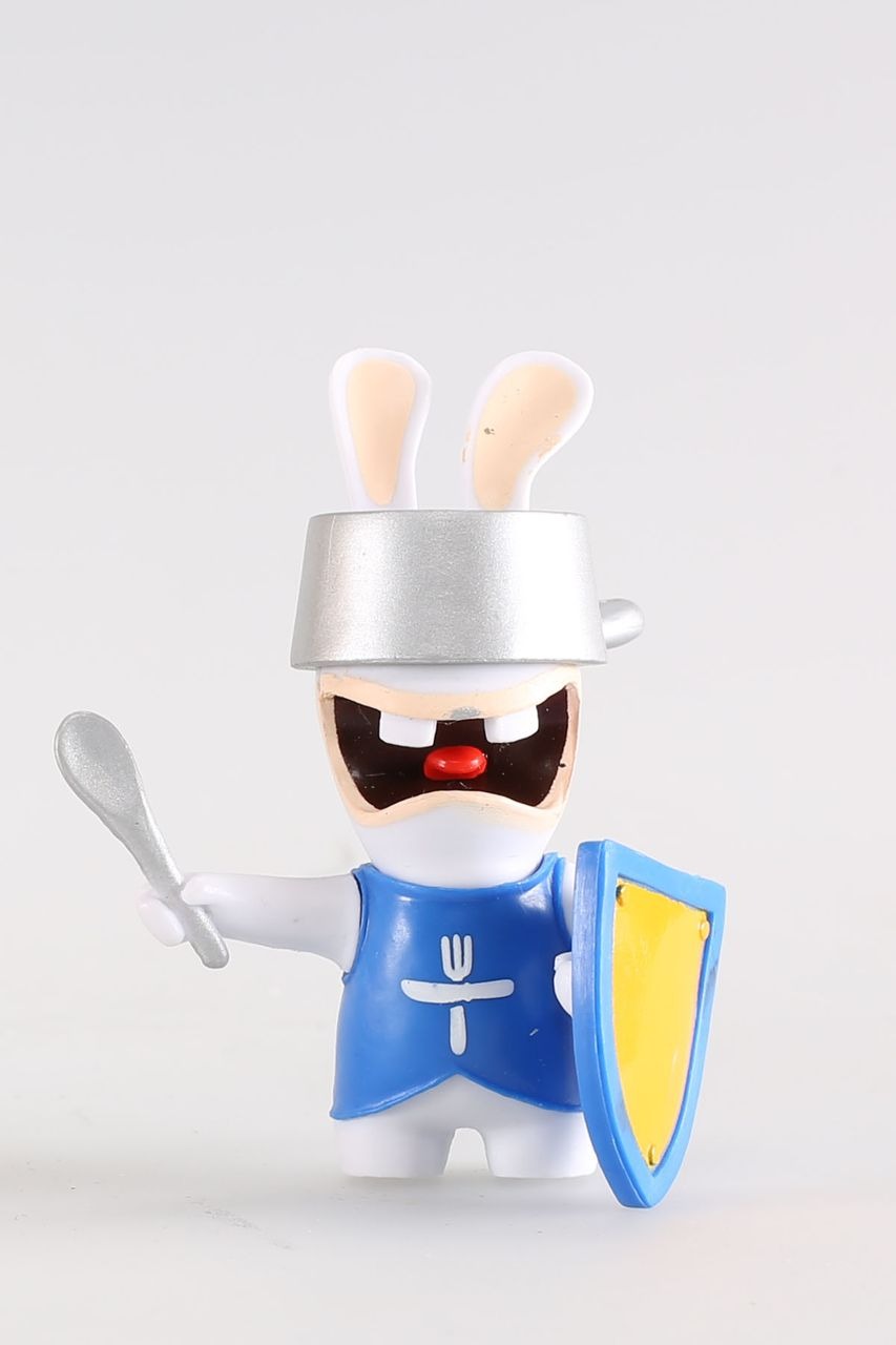 Lapin Crétin, Figurine en plastique, Chevalier à la cuillère (bleu) - AKILON