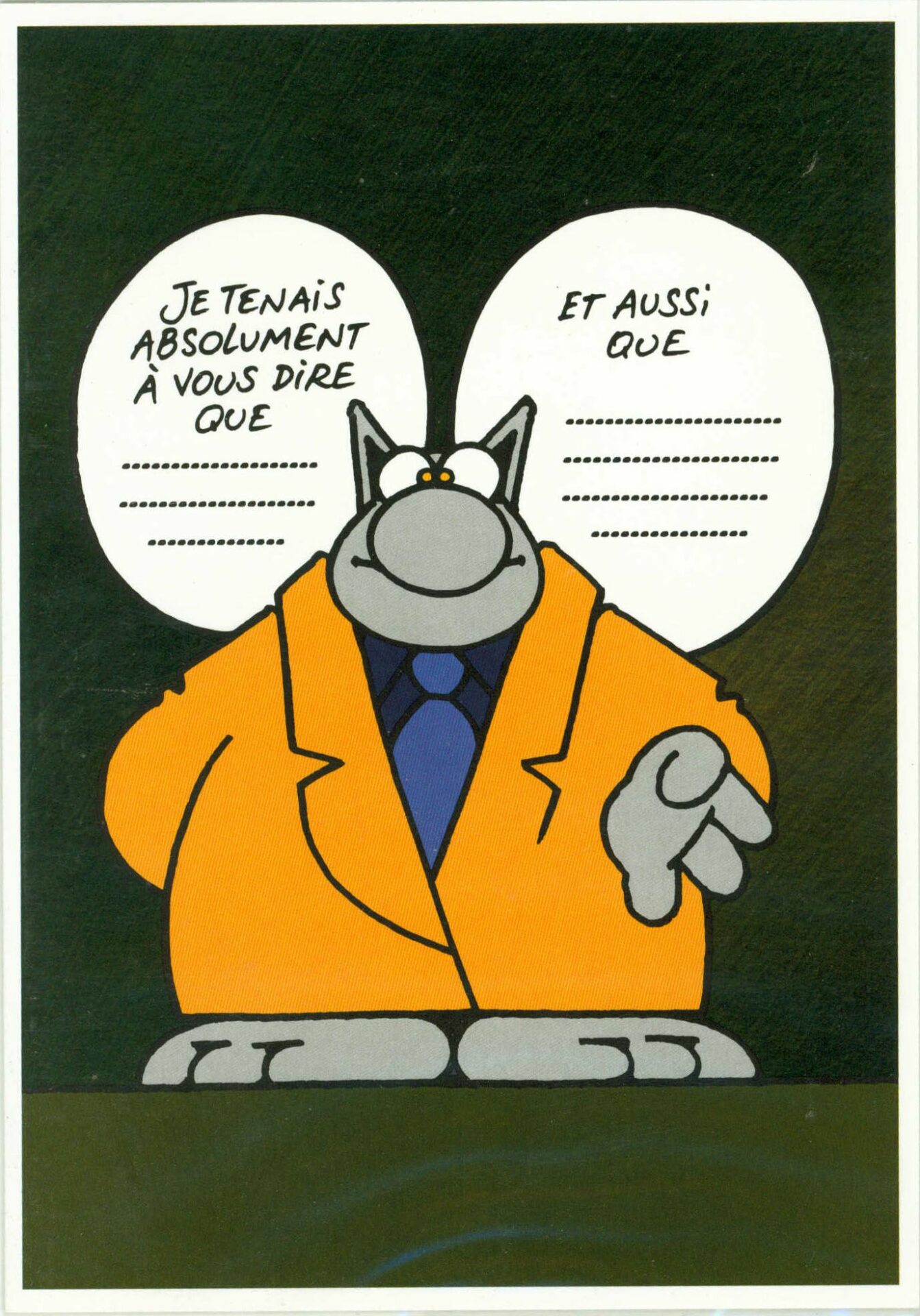 Le Chat Carte postale Le Chat tient à vous dire... - AKILON
