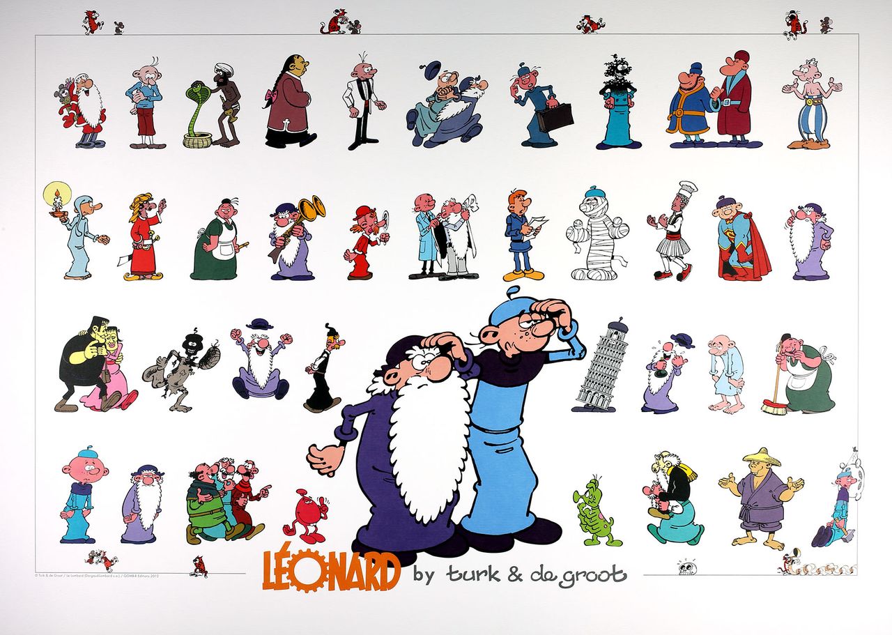 Léonard est un génie, De Groot, Turk, Affiche offset, Multitude de ...