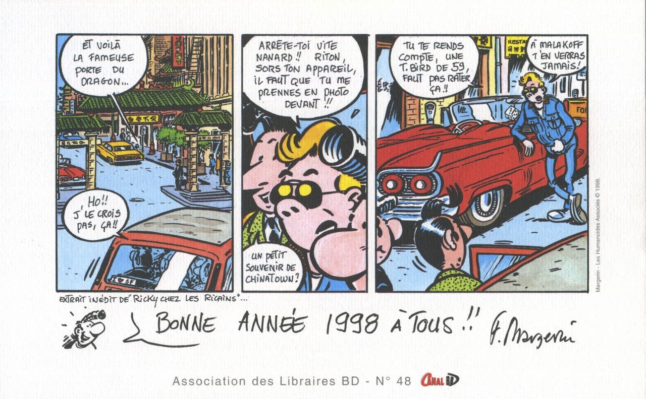 Lucien, Margerin, Ex-Libris offset Canal Bd N°48, Bonne année 1998 - AKILON
