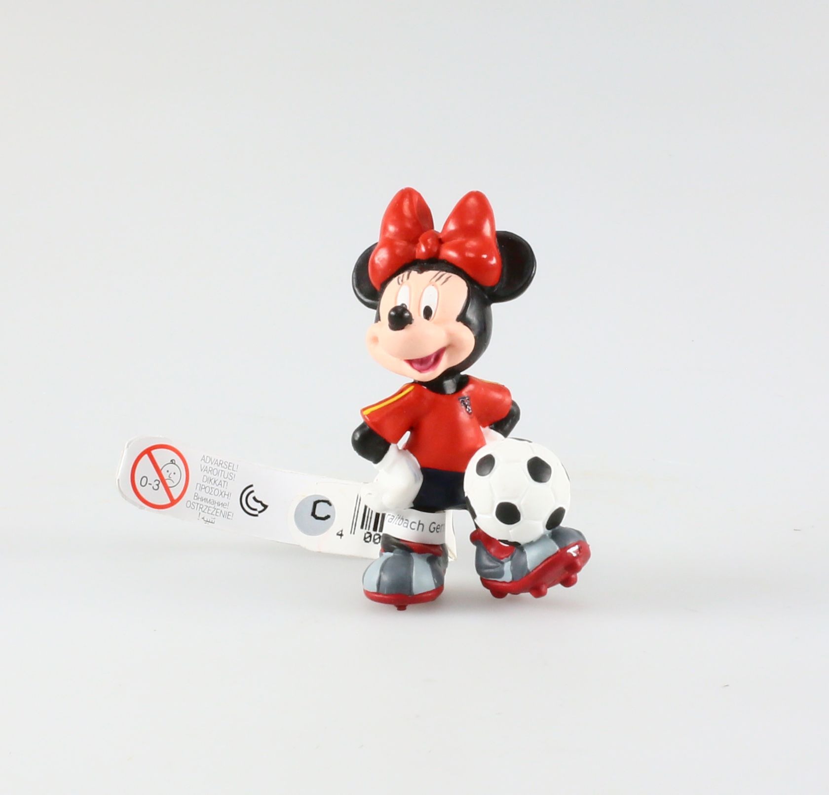 Minnie en tenue de foot vareuse rouge Figurine en plastique Disney - AKILON