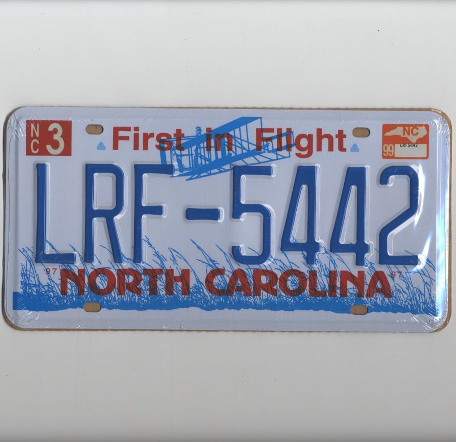Plaque d'immatriculation américaine, NORTH CAROLINA First in Flight ...