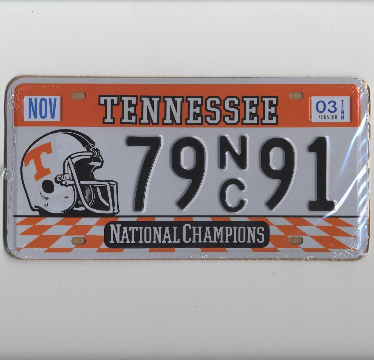 Plaque d'immatriculation américaine, TENNESSEE National Champions - AKILON