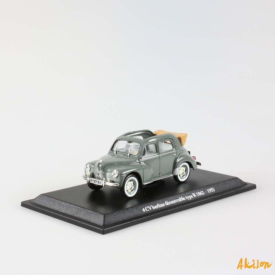 Renault 4CV, Type R 1062, Berline découvrable, 1953, Voiture Miniature 1/43 - AKILON