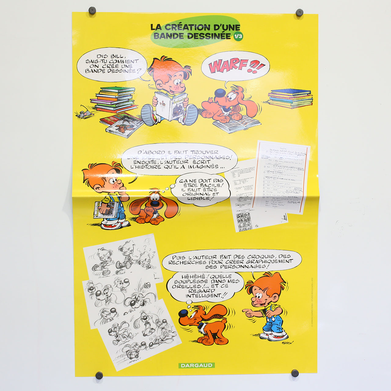 Roba, Boule et Bill 3 Affiches offset, La création d'une Bande dessinée ...