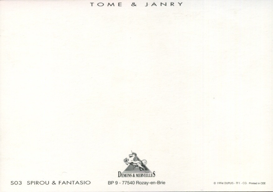Spirou Et Fantasio Carte Postale Jaime Quand Tu Mécris Akilon