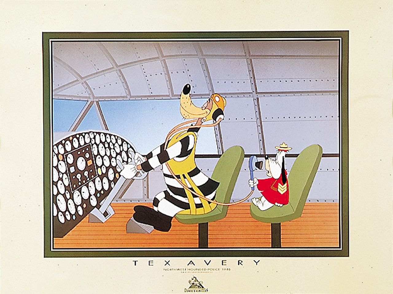 Tex Avery Affiche offset Droopy et le Loup pilote - AKILON