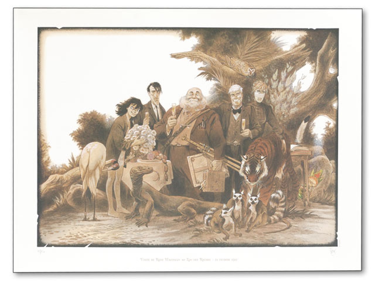 Zoo, Frank Pé, Affiche offset signée, Hommage à René Hausman - AKILON